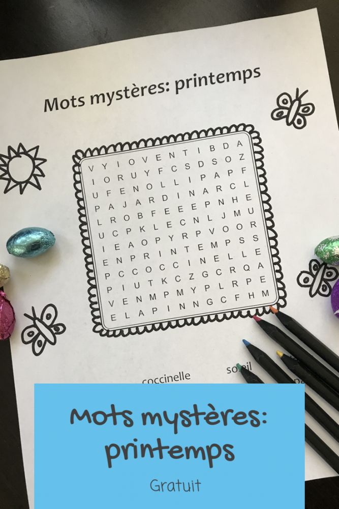 Free Printable: English and French Spring Word Search - My Family Stuff