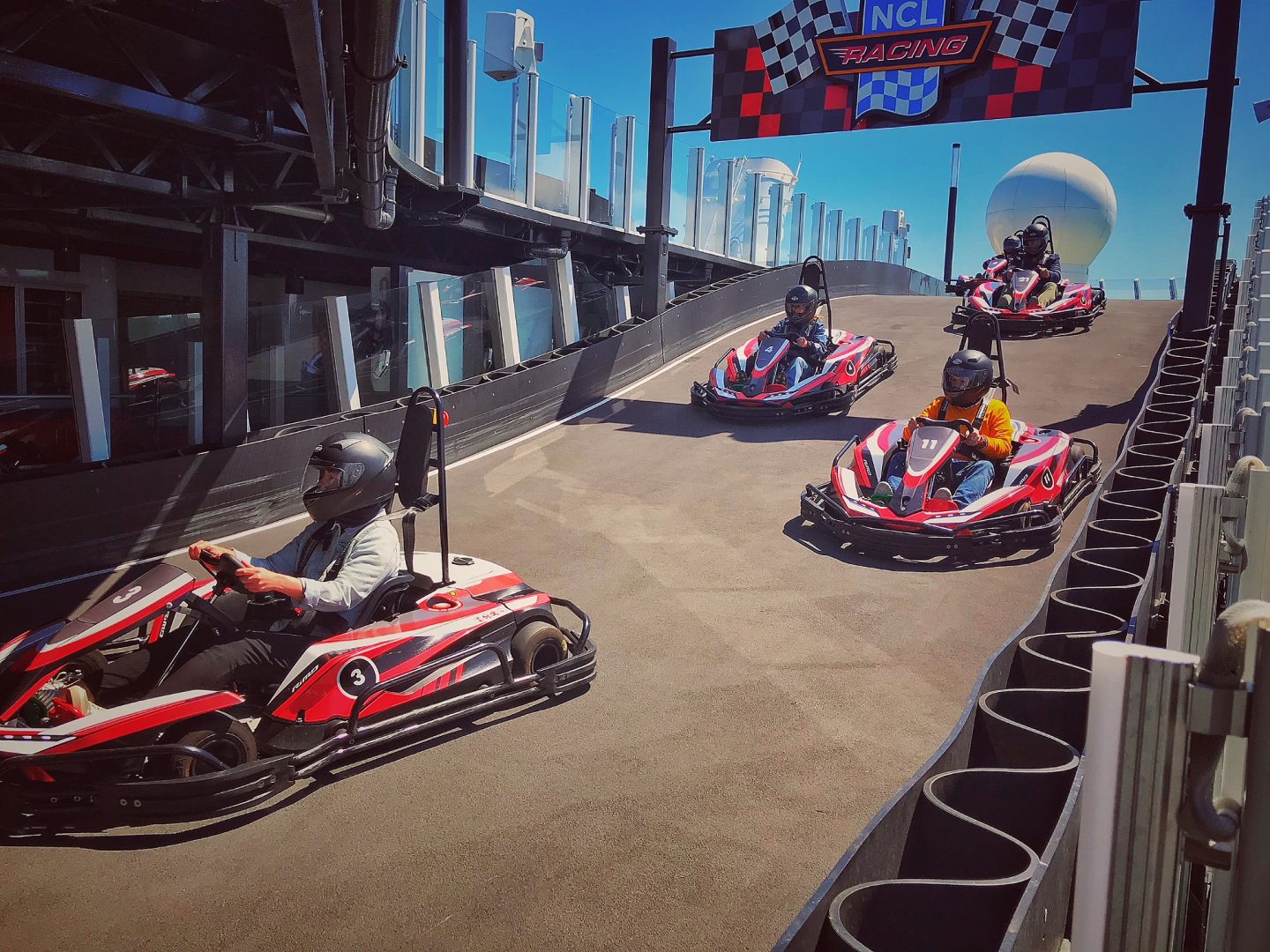 Race at Sea on the Norwegian Bliss Race Track - My Family Stuff